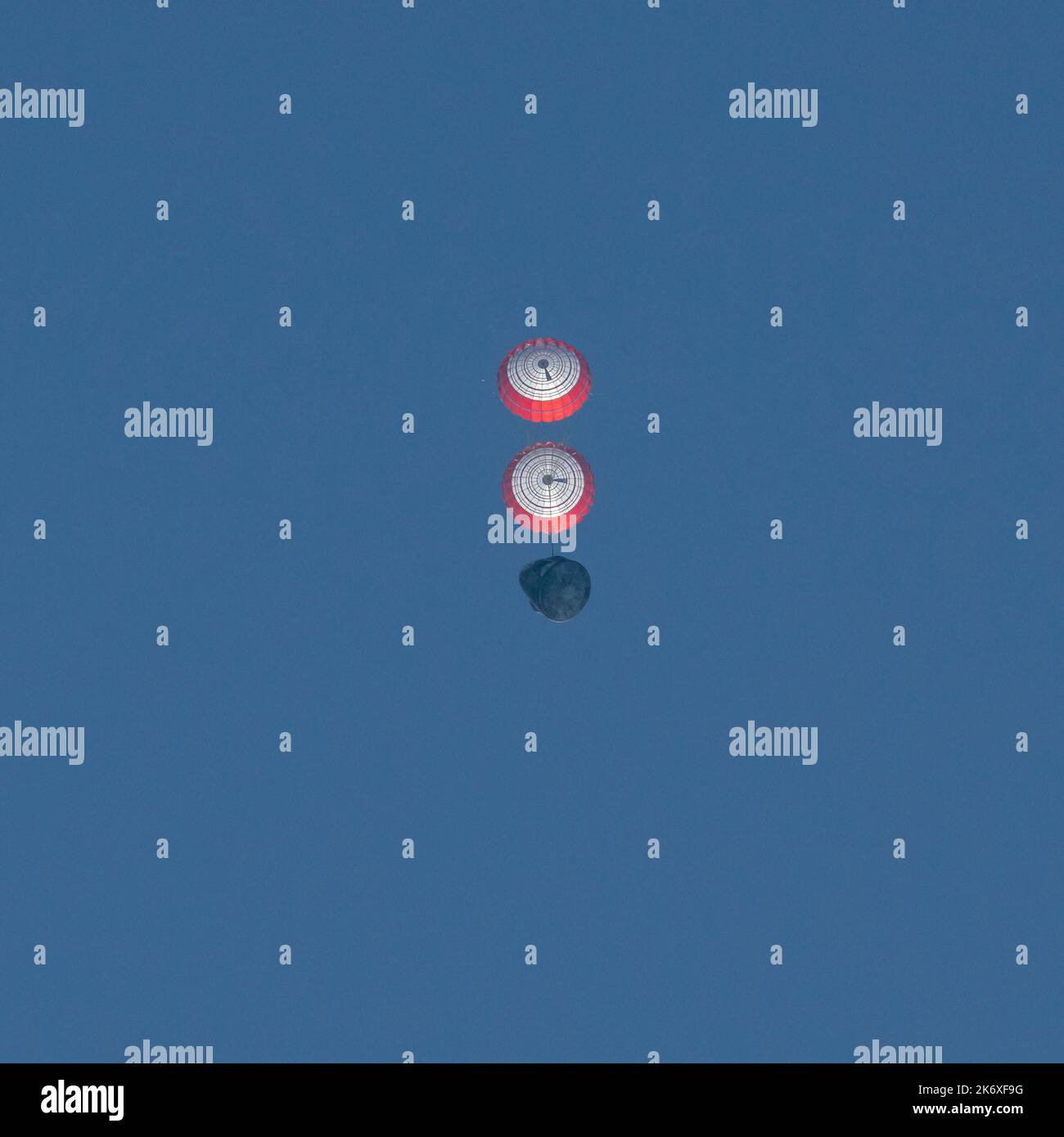 The SpaceX Crew Dragon Freedom spacecraft is seen as it lands with NASA ...