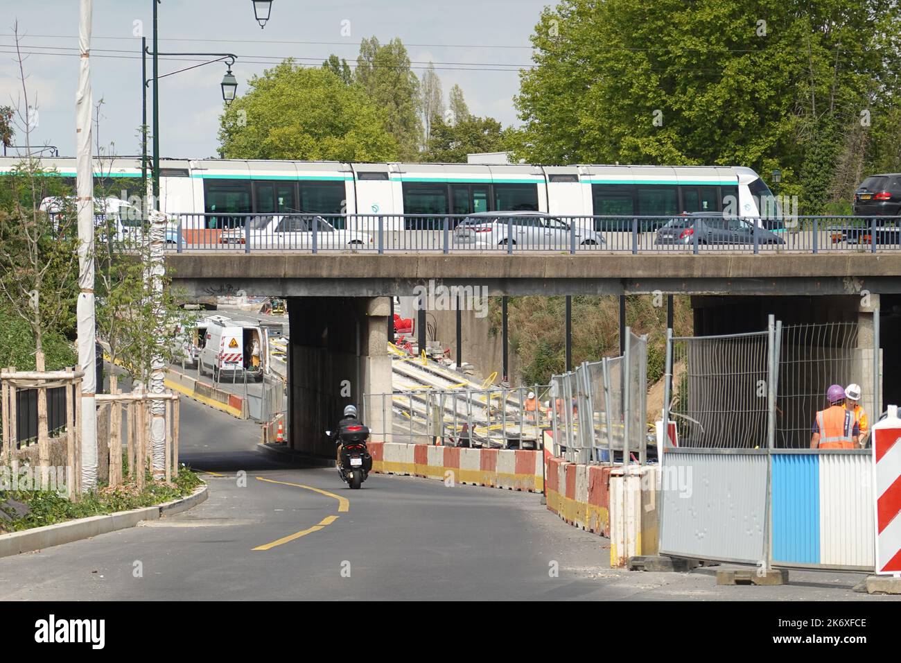 Paris, Straßenbahn, Baustelle T10, Hopital Beclere // Paris, Tramway ...