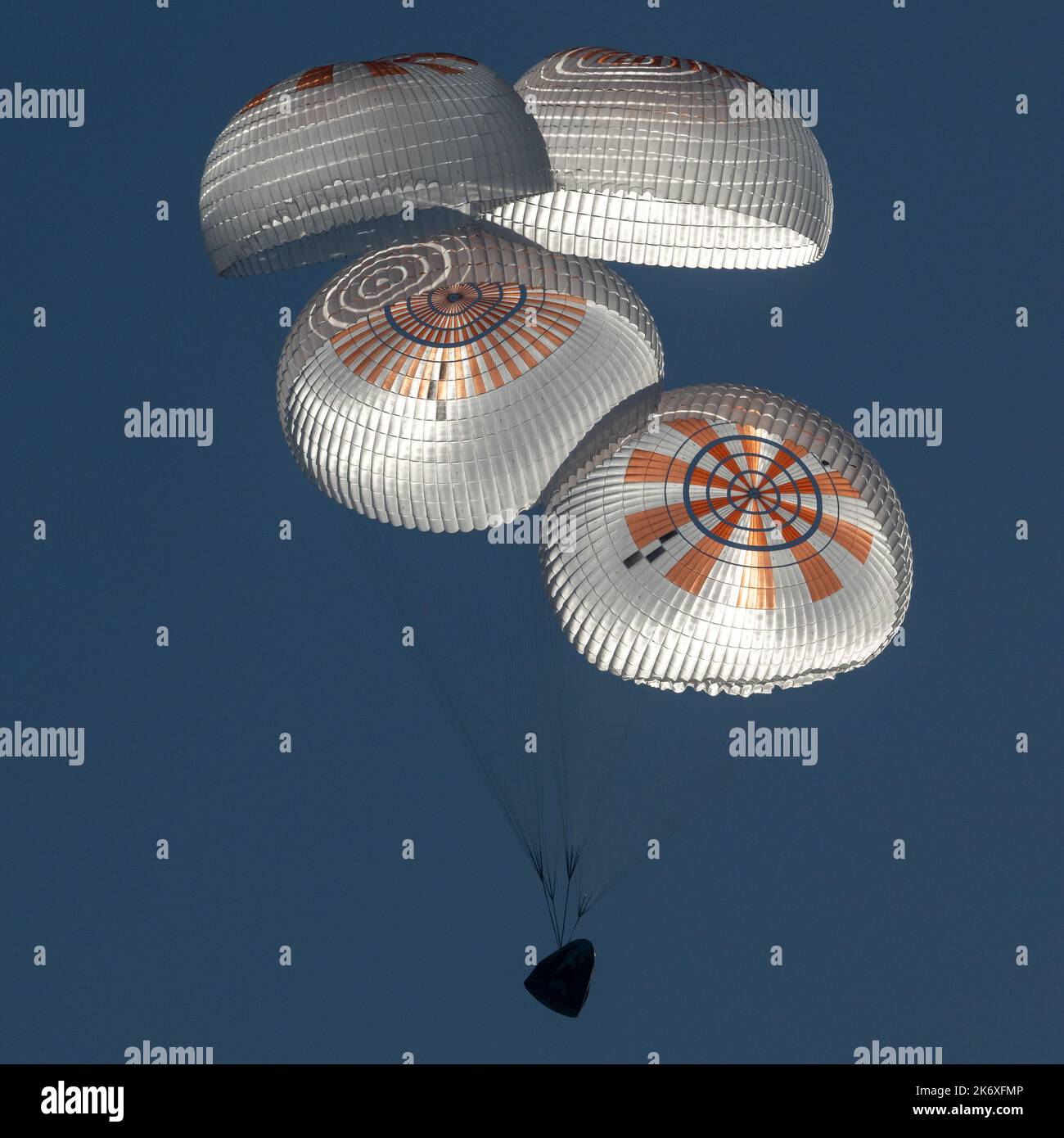 The SpaceX Crew Dragon Freedom spacecraft is seen as it lands with NASA ...