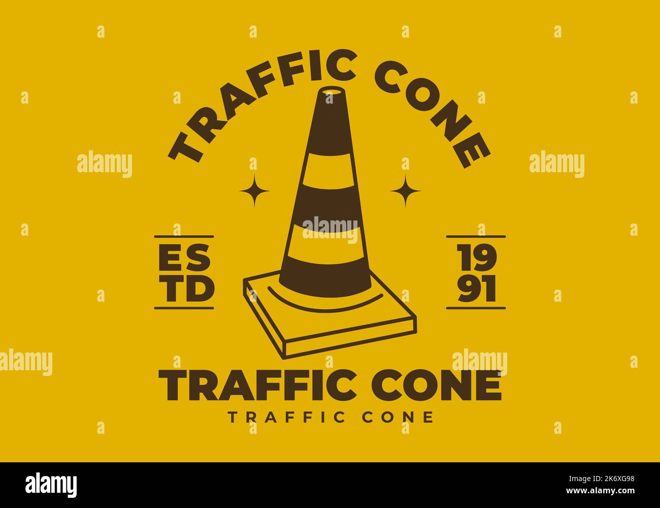 Single traffic cone Stock Vector Images - Alamy