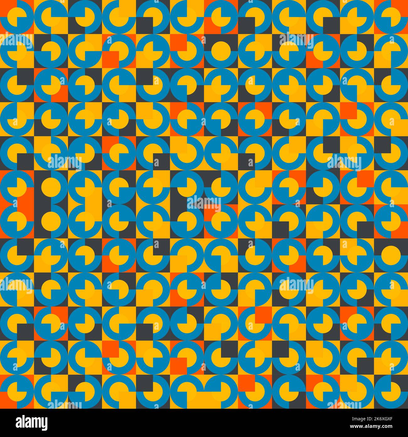 Seamless pattern in retro bauhaus style with circles. Background with ...