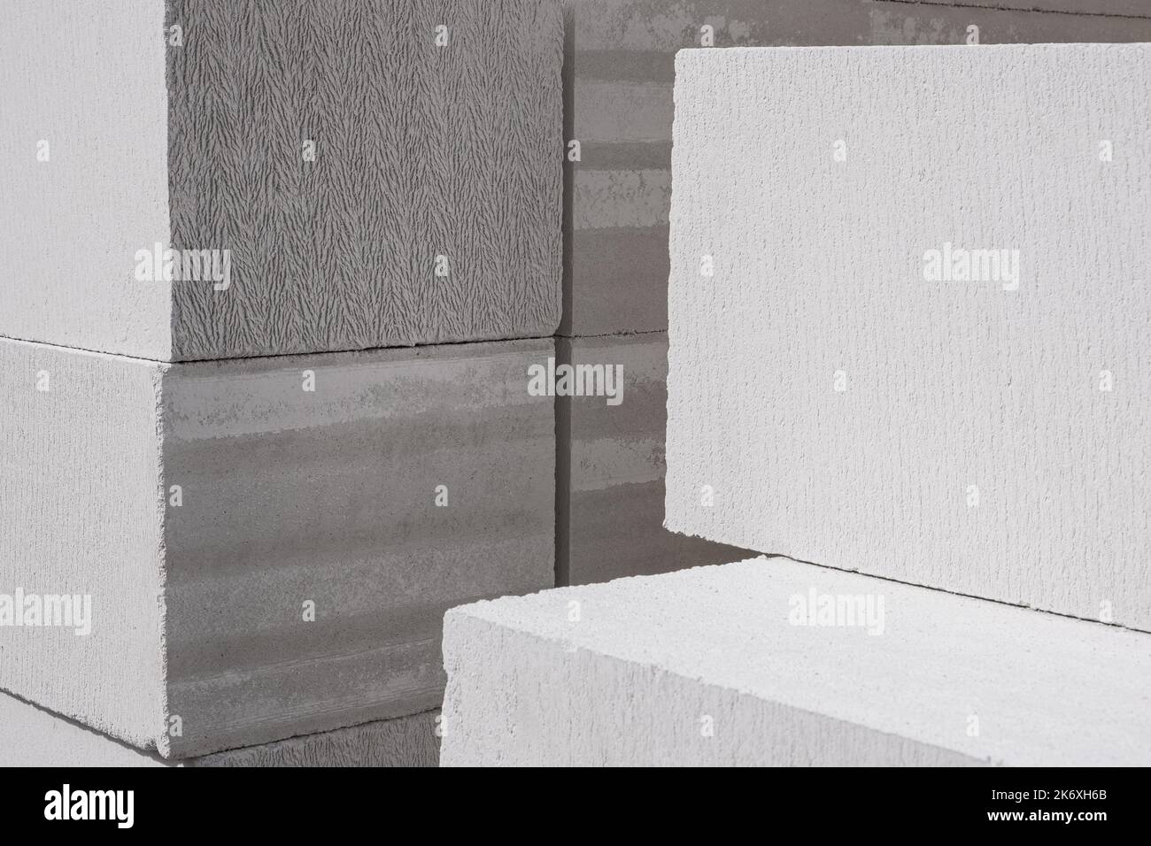 concrete blocks prepared for building. Aerated lightweight building ...