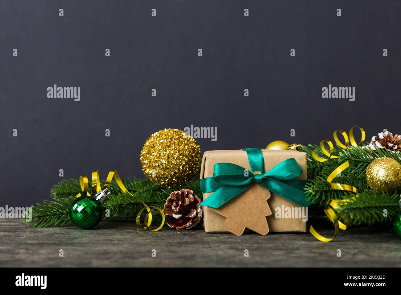 New Year Christmas mood, gift box, branches of a christmas tree, New ...