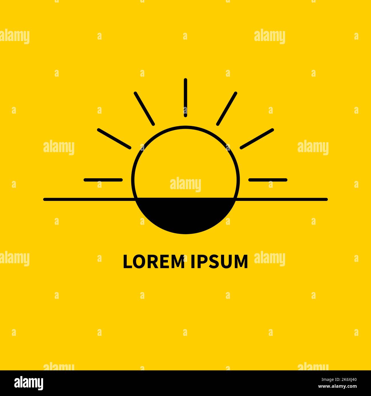 Minimal sun pictogram, summer logo. Simple sun icon Stock Vector Image ...