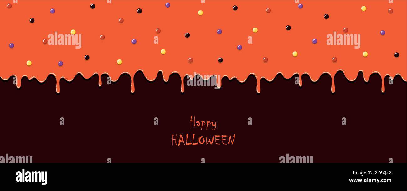 orange sweet tasty melting happy halloween icing background Stock ...