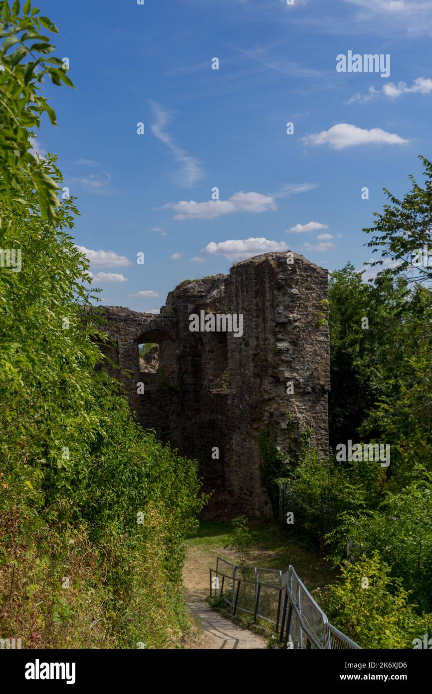 Ancient castle ruin called Greifenstein in the same called german ...