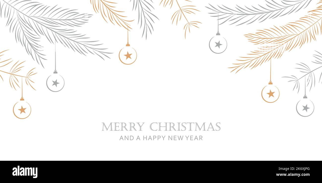christmas background with fir branches and copy space Stock Vector ...