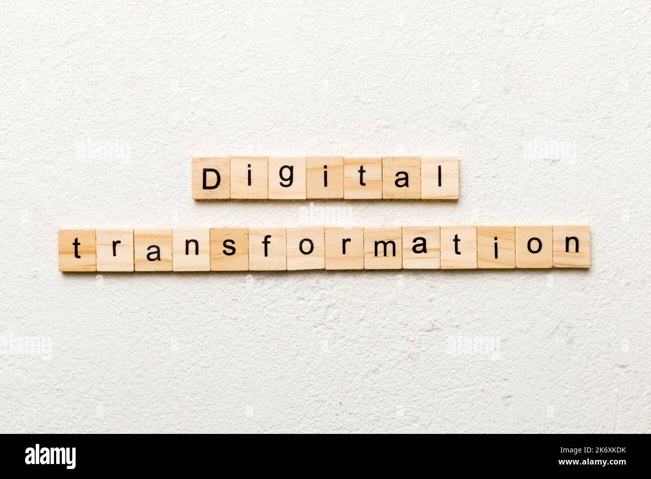 digital transformation word written on wood block. digital ...