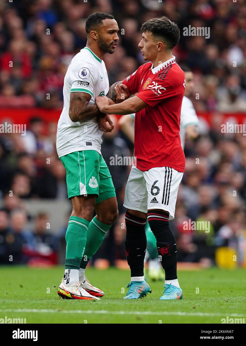 Manchester United's Lisandro Martinezspeaks with Newcastle United's ...