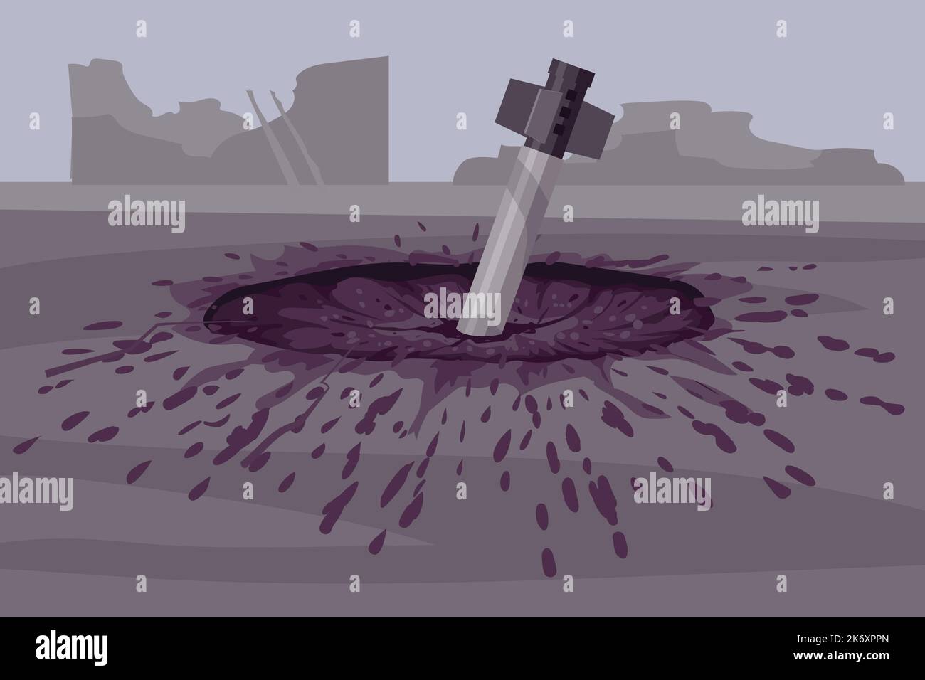 A shell crater Stock Vector Images - Alamy