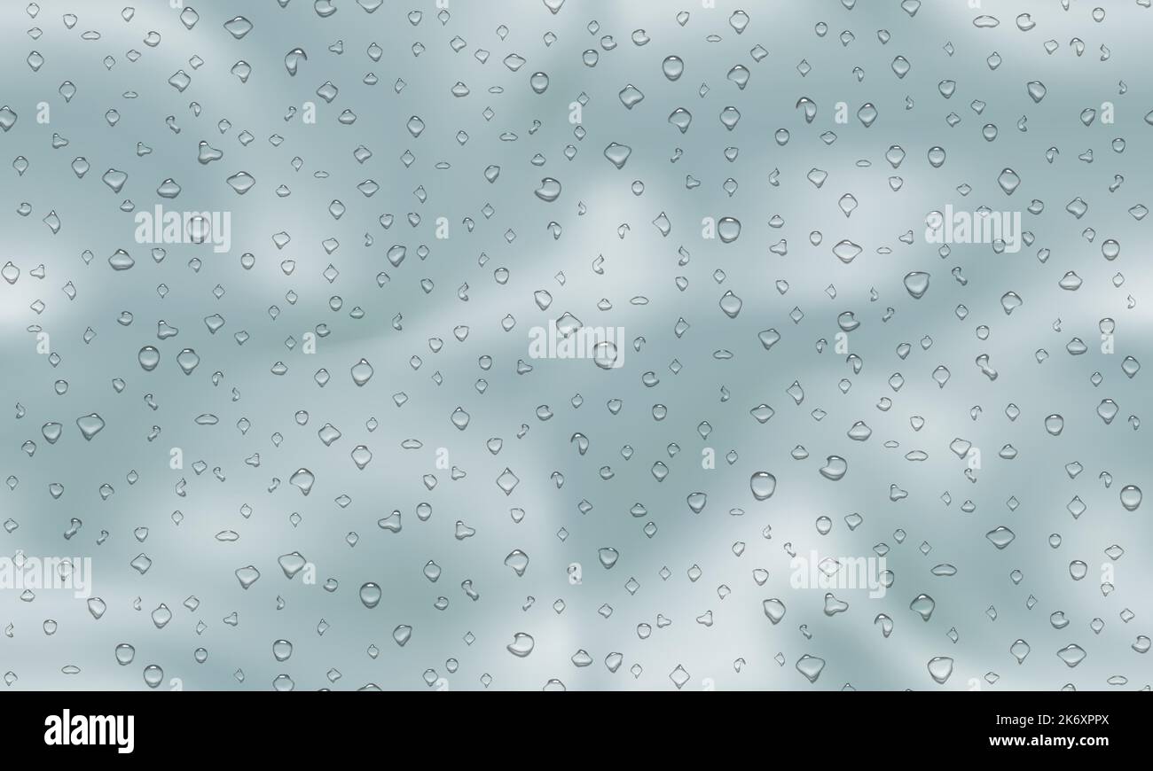 Seamless pattern of raindrops on window against a cloudy sky Stock ...