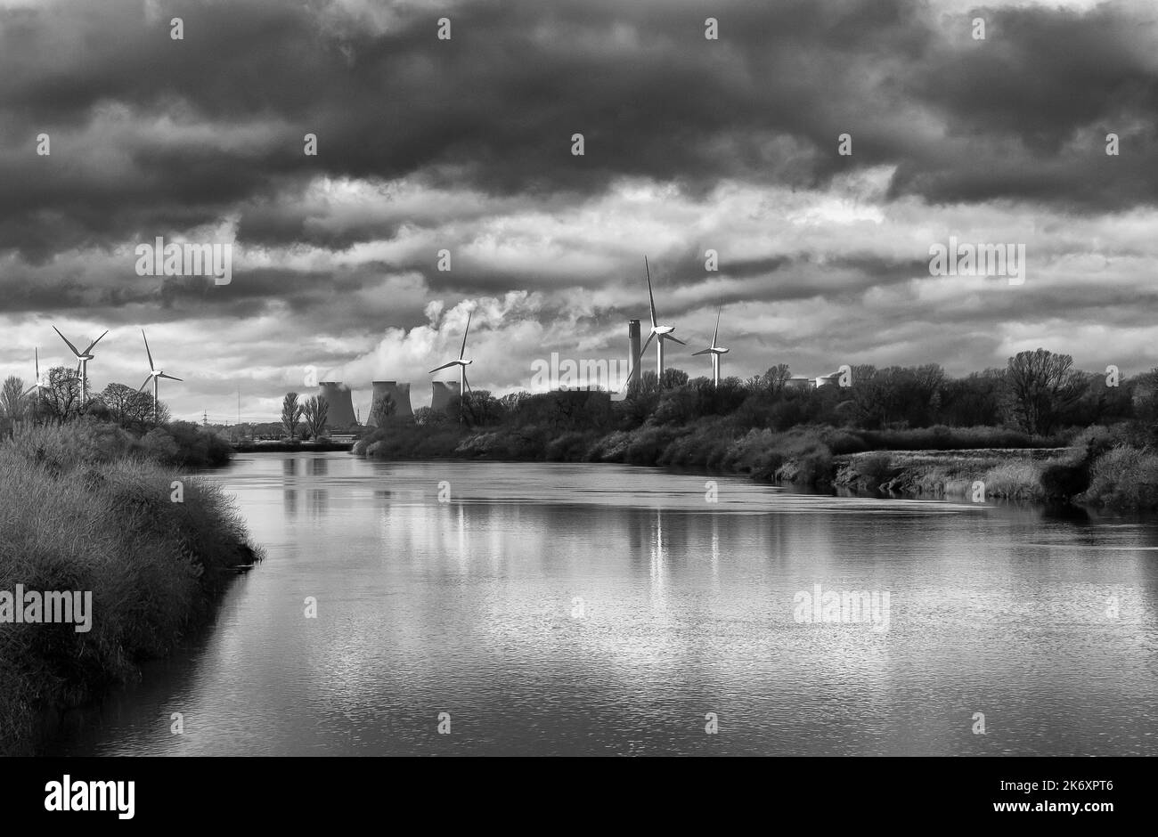 Power station turbine drax Black and White Stock Photos & Images - Alamy