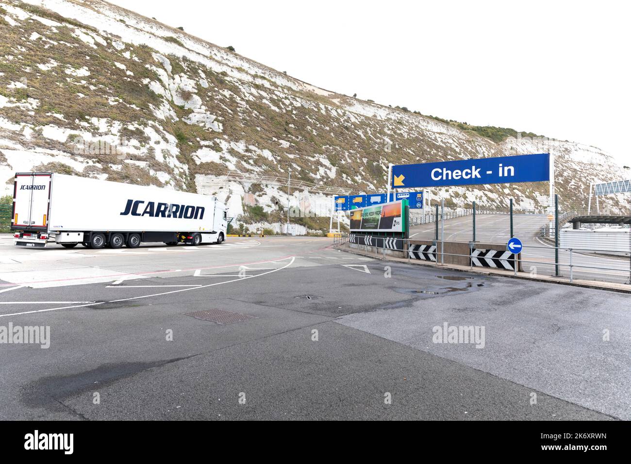 A JCarrion lorry entering the check-in point at Port of Dover, UK ...