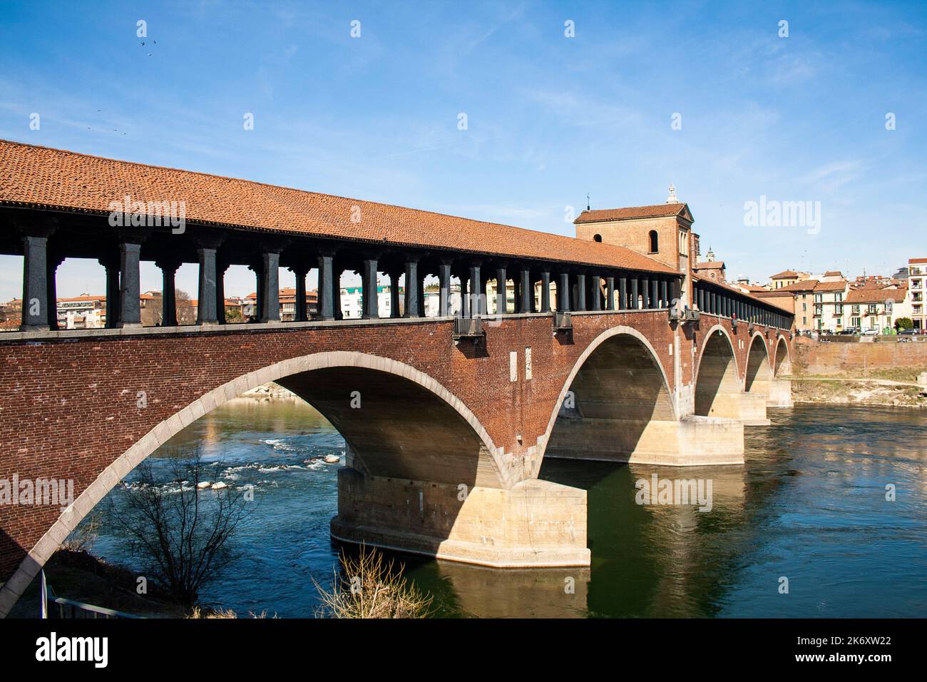 Pavia, Lombardy, Italy, Europe. Ticino River (Tessin, Ticinus). The ...