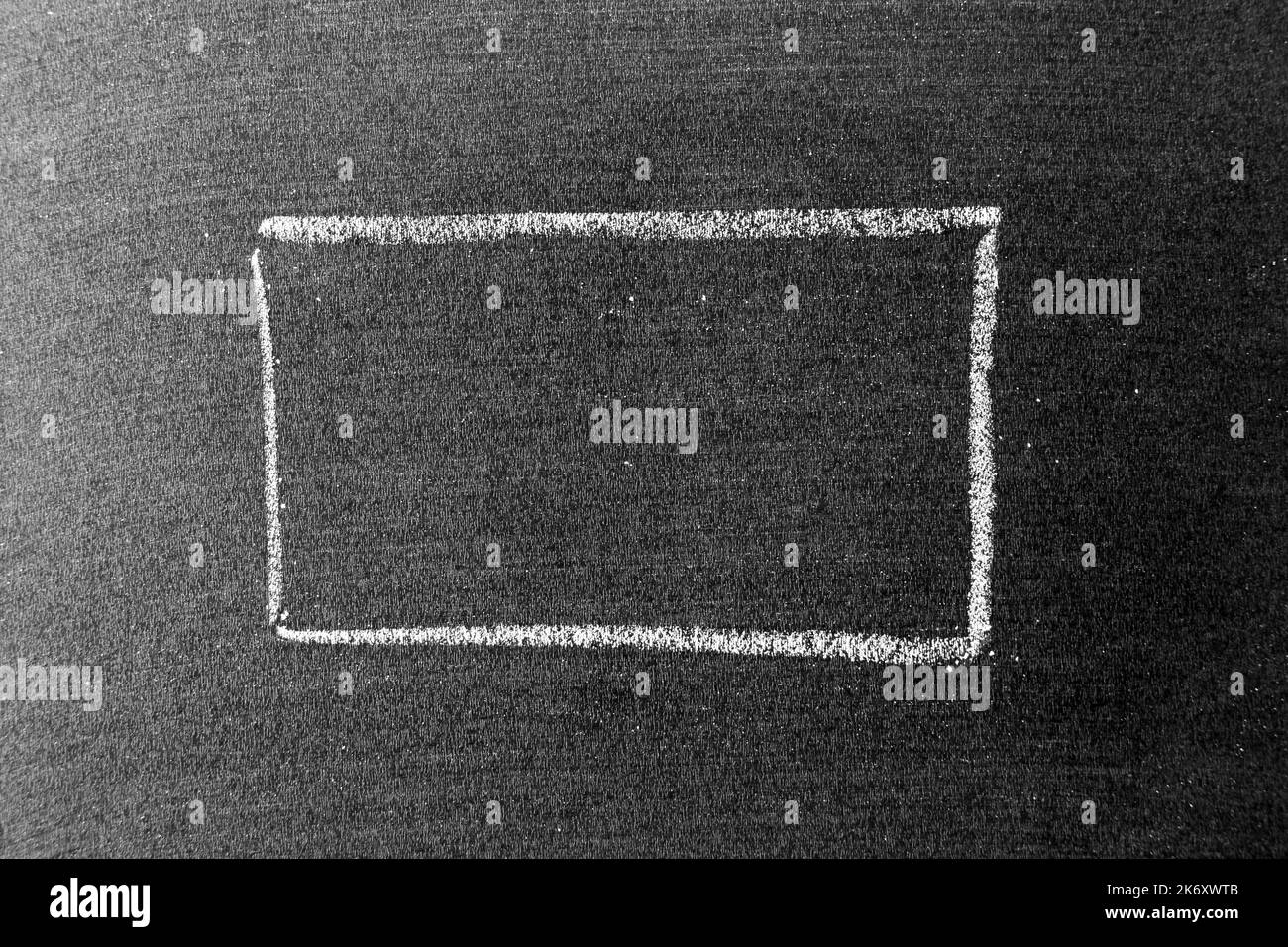 White color chalk hand drawing as square or rectangle shape on ...