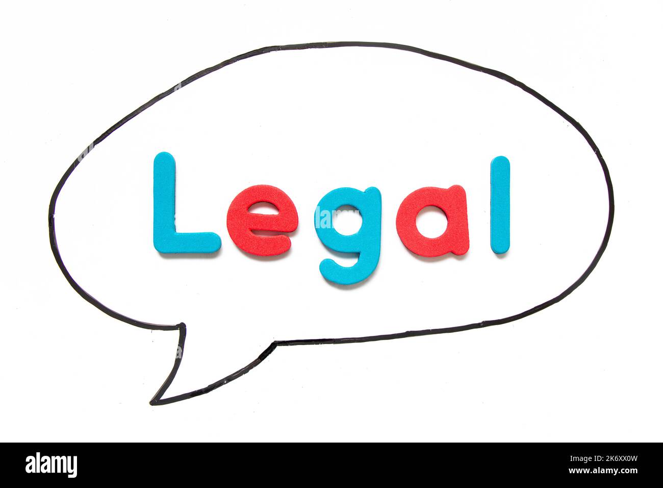 Alphabet letter with word legal in black line hand drawing as bubble ...