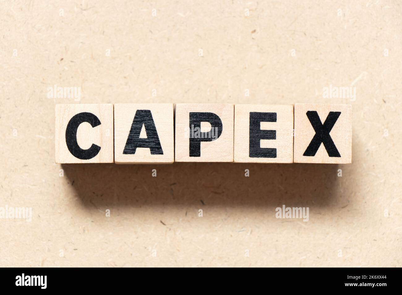 Alphabet letter block in word CAPEX (Abbreviation of Capital ...