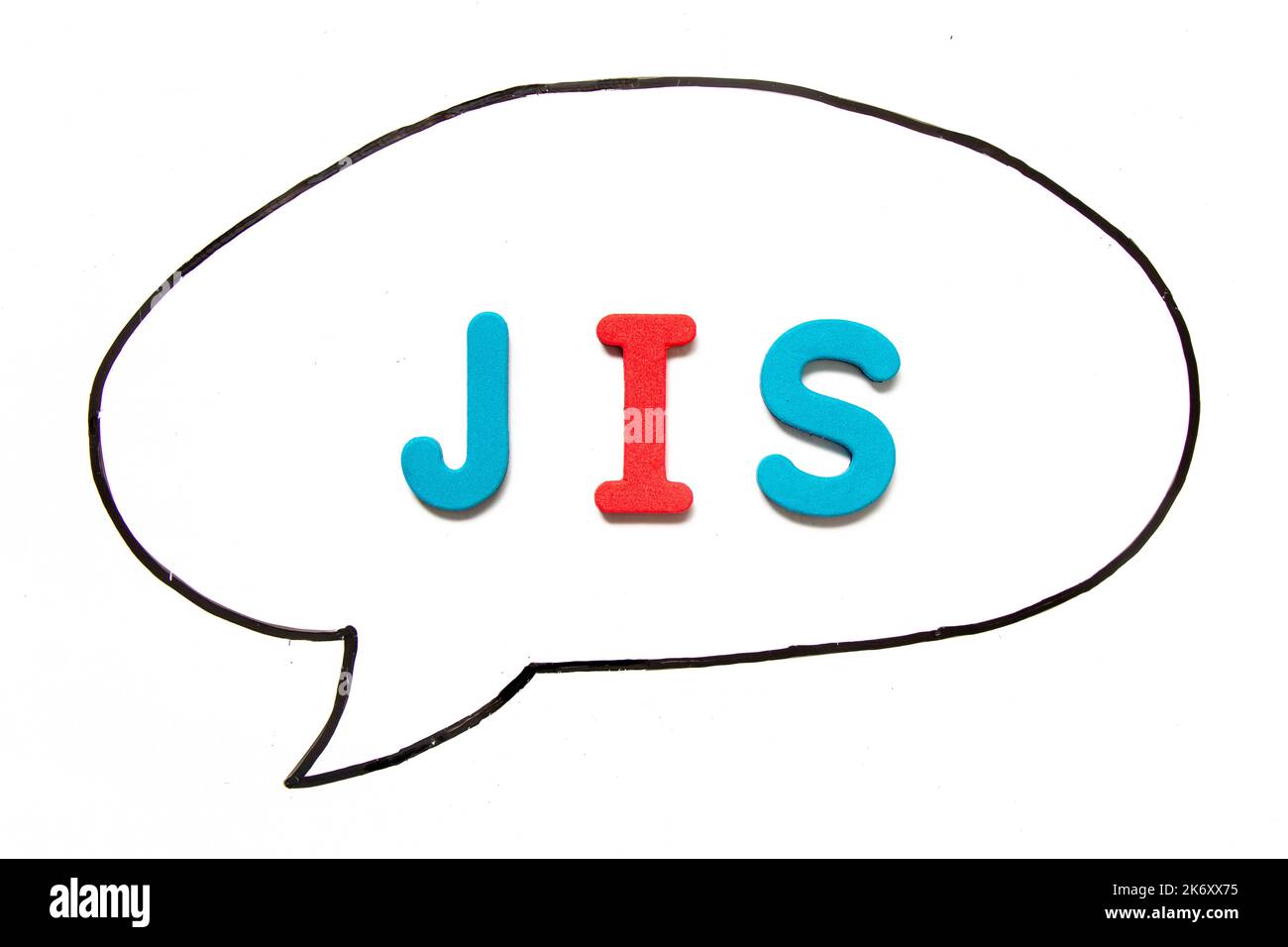 Alphabet letter with word JIS (abbreviation of Just in sequence) in ...