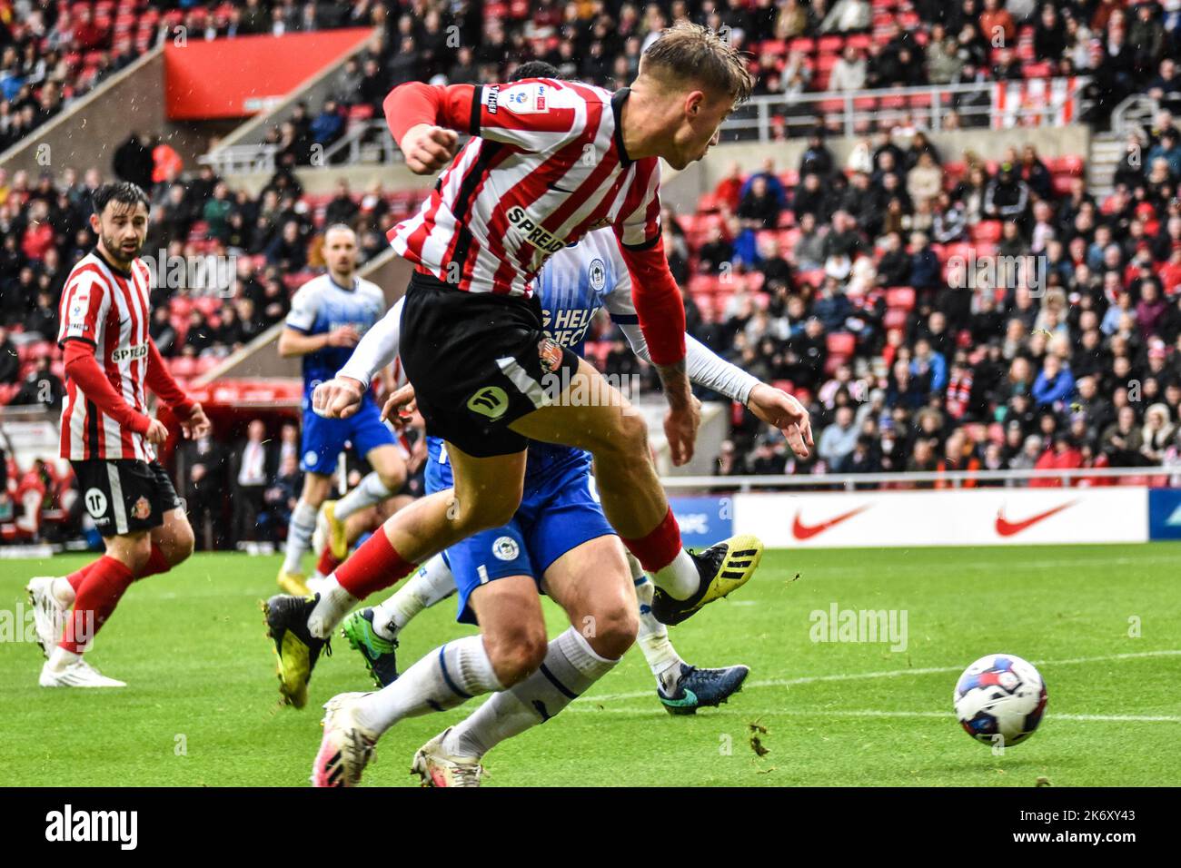 Sunderland AFC forward Jack Clarke in action against Wigan Athletic ...