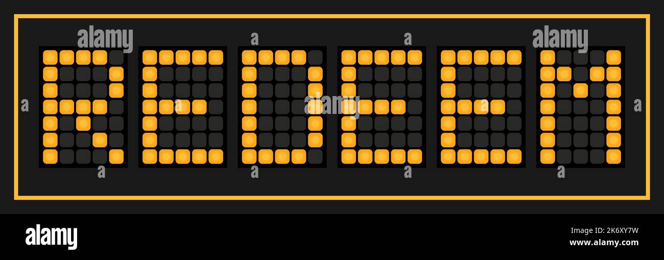 Orange color led in word redeem on black background Stock Vector Image ...