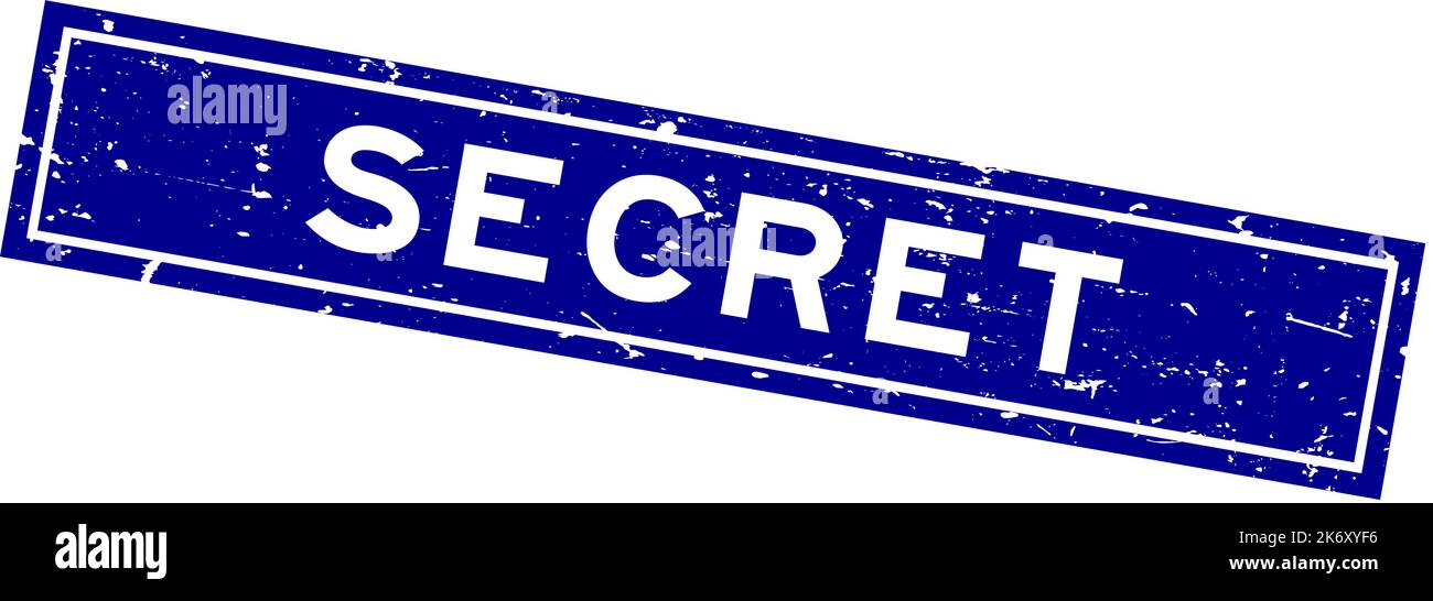 Grunge blue secret word square rubber seal stamp on white background Stock Vector Image & Art ...