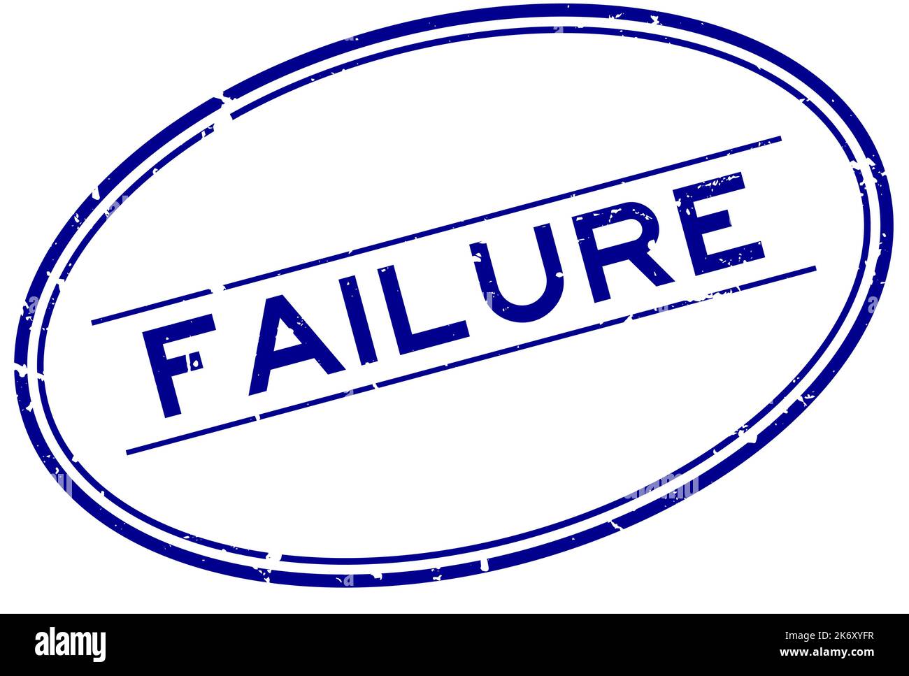 Grunge blue failure word oval rubber seal stamp on white background ...