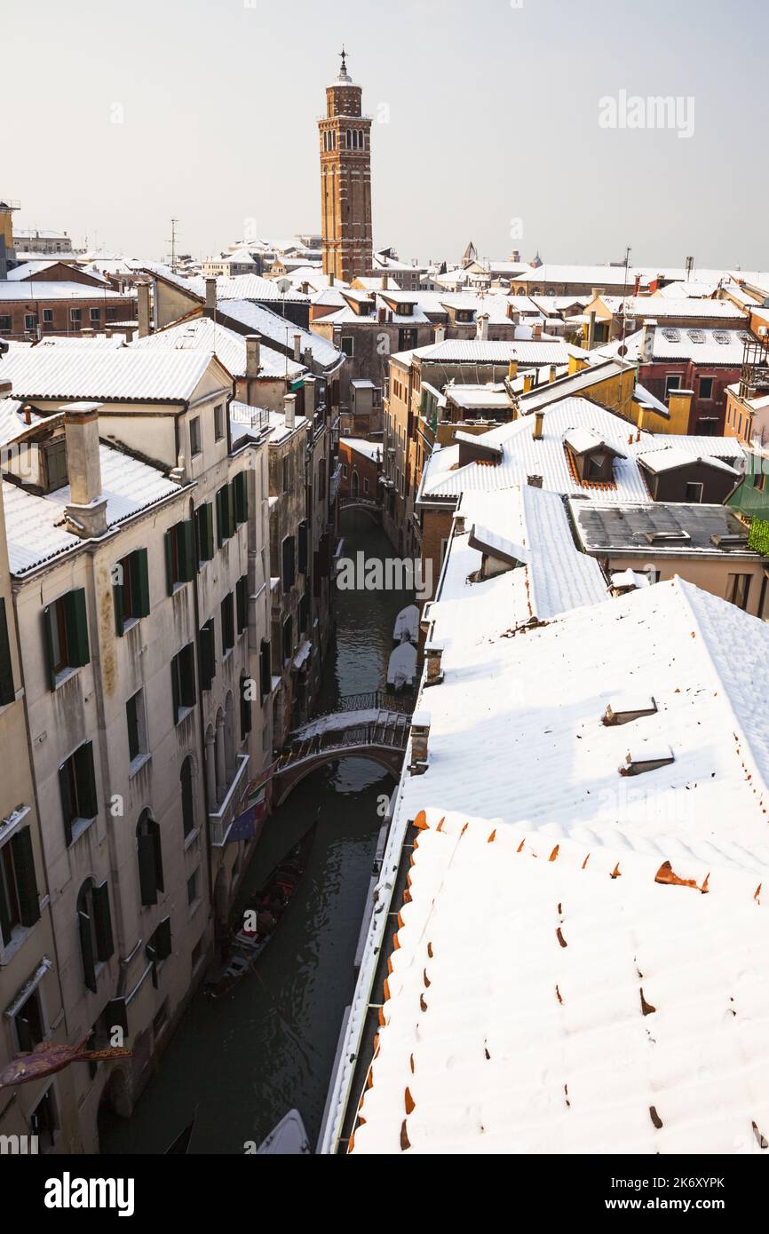 Venice with snow in winter Stock Photo - Alamy