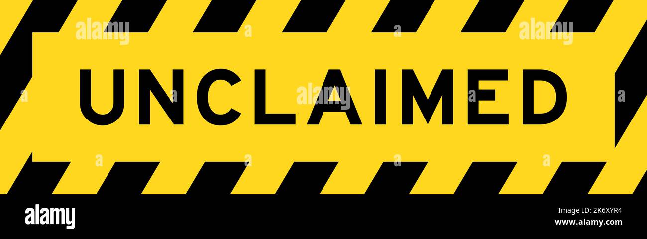 Yellow and black color with line striped label banner with word ...