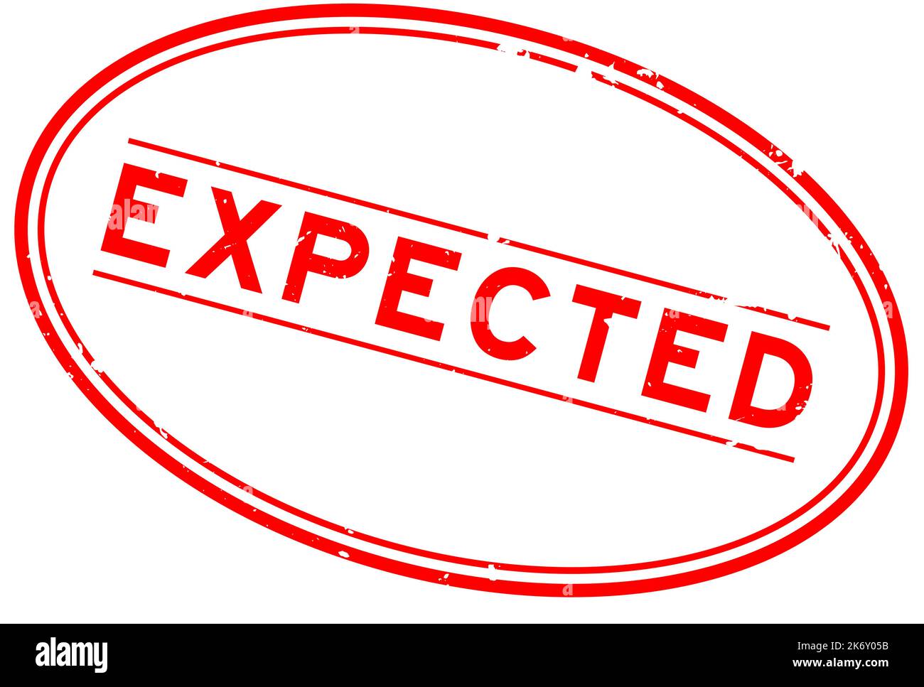 Grunge red expected word rubber seal stamp on white background Stock ...