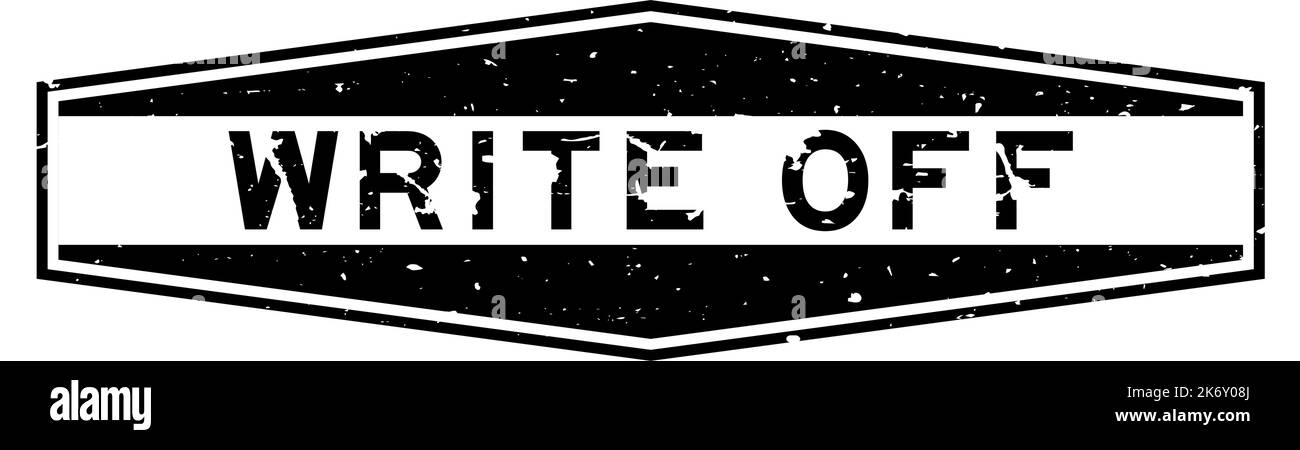 Grunge black write off word hexagon rubber seal stamp on white ...