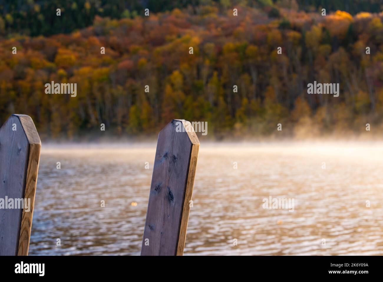 Lac-du-missionaire, Canada: Oct.10 2022: Long exposure view of Lac-du ...