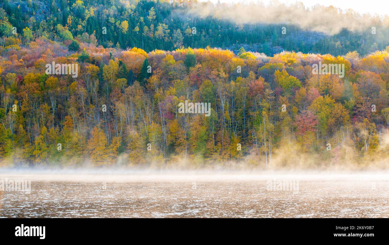 Lac-du-missionaire, Canada: Oct.10 2022: Long exposure view of Lac-du ...