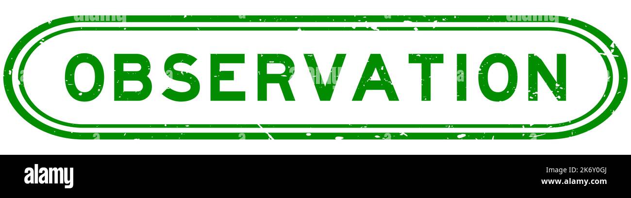Grunge green observation word rubber seal stamp on white background ...