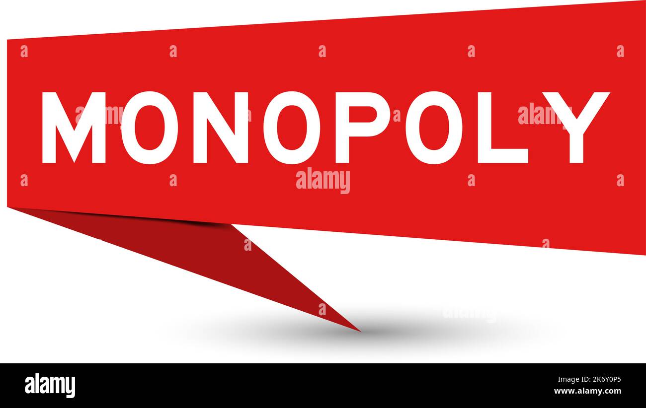Red color speech banner with word monopoly on white background Stock ...