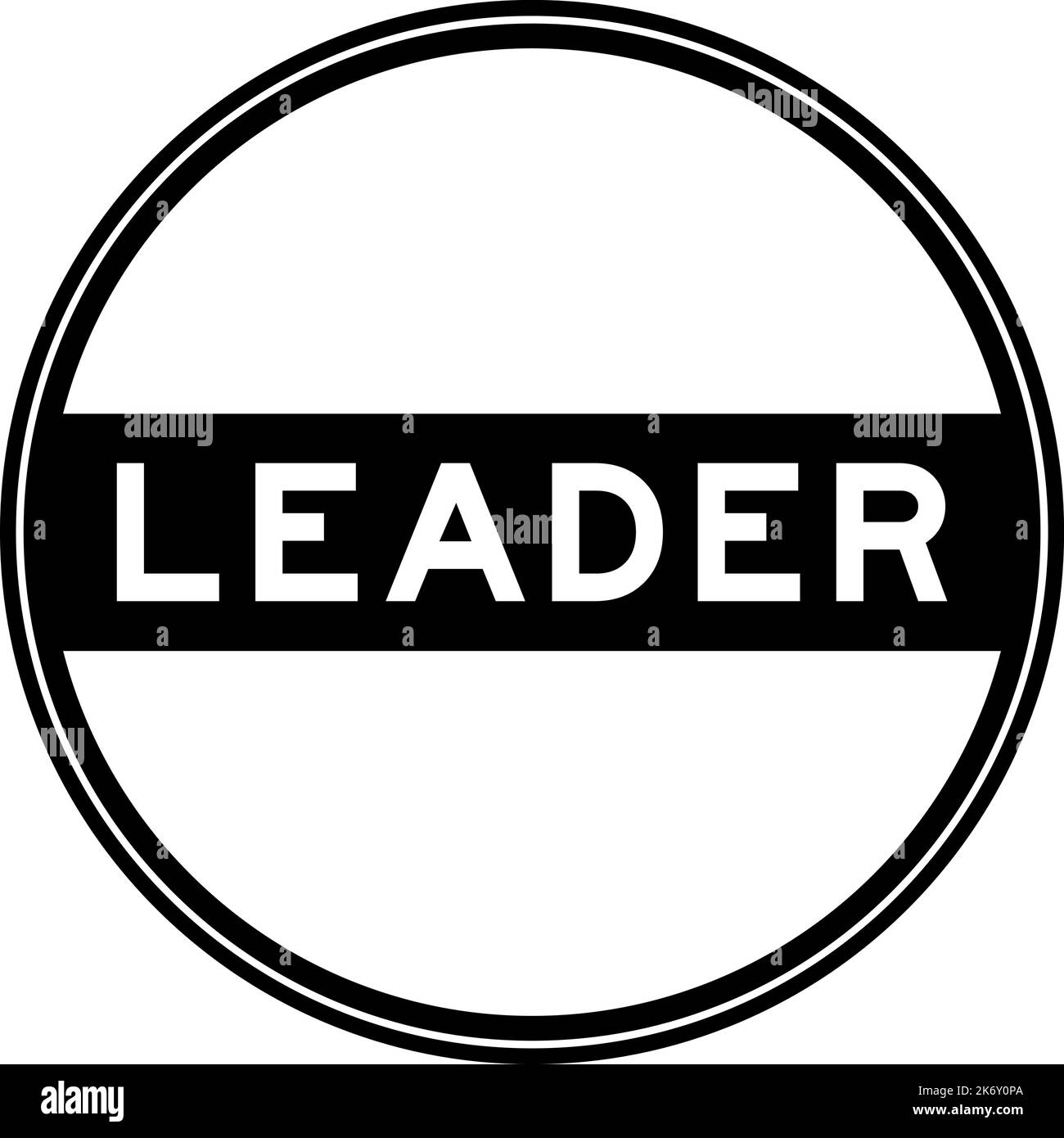 Black color round seal sticker in word leader on white background Stock ...