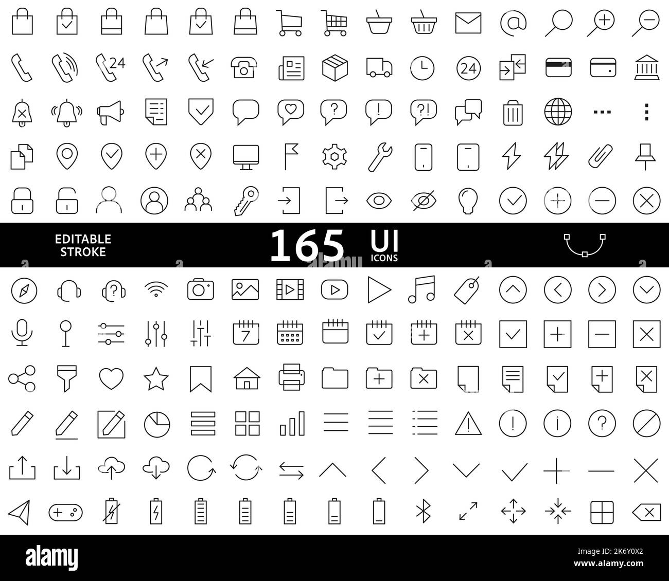 Rectangular style website icons ui material design set. Set of ...
