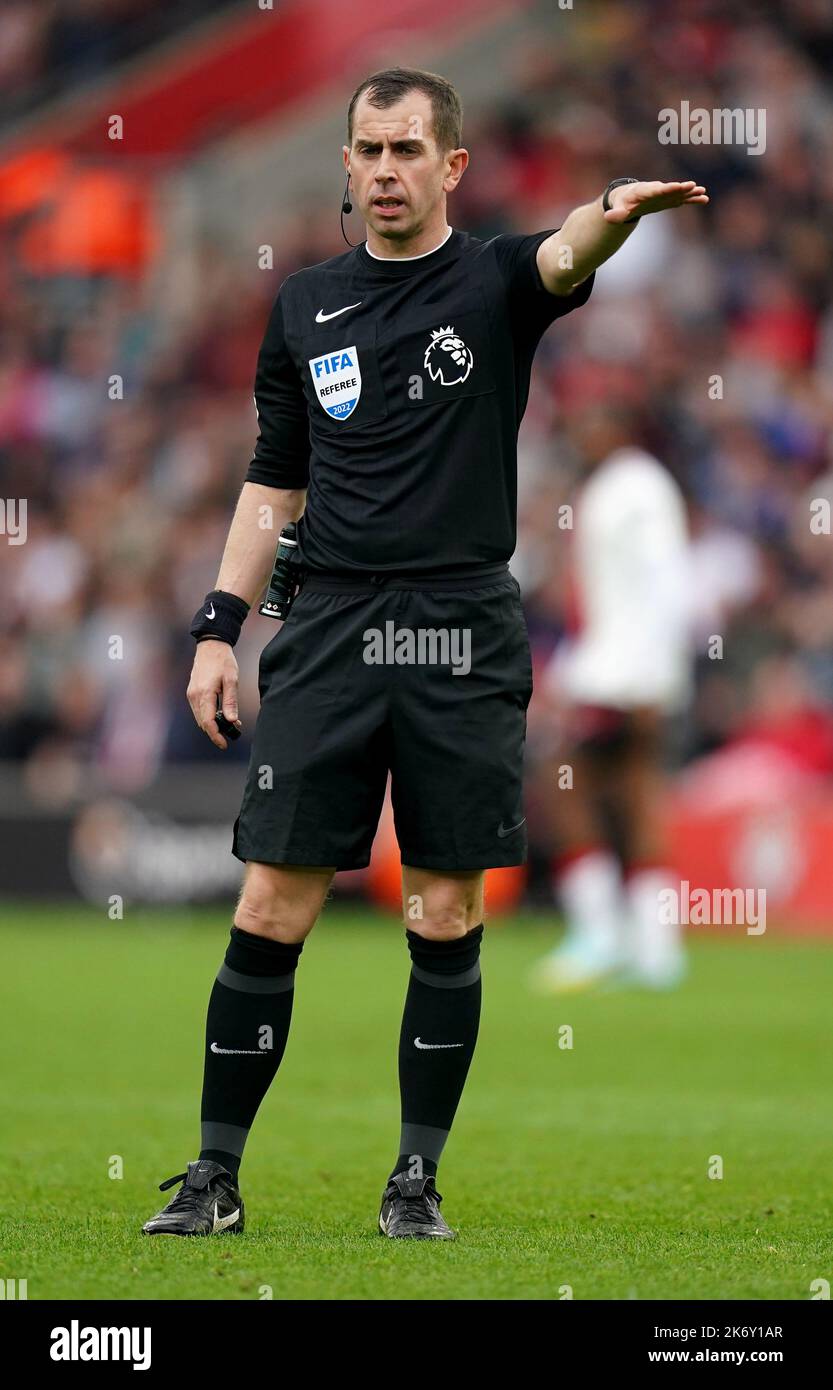 Referee Peter Banks in action during the Premier League match at St ...