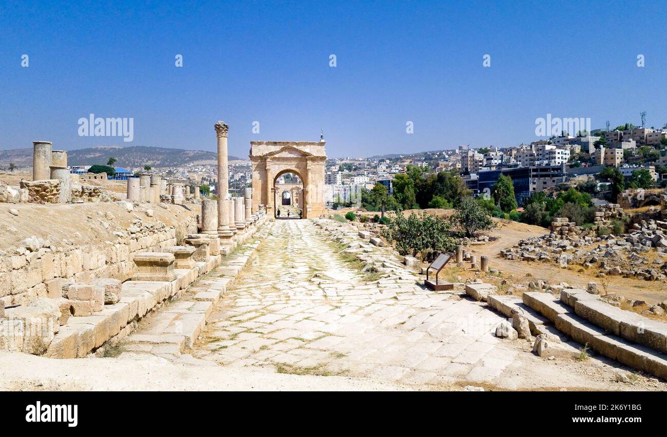 Roman ruins of the Amman citadel, in Jordan, Middle East, Asia Stock ...