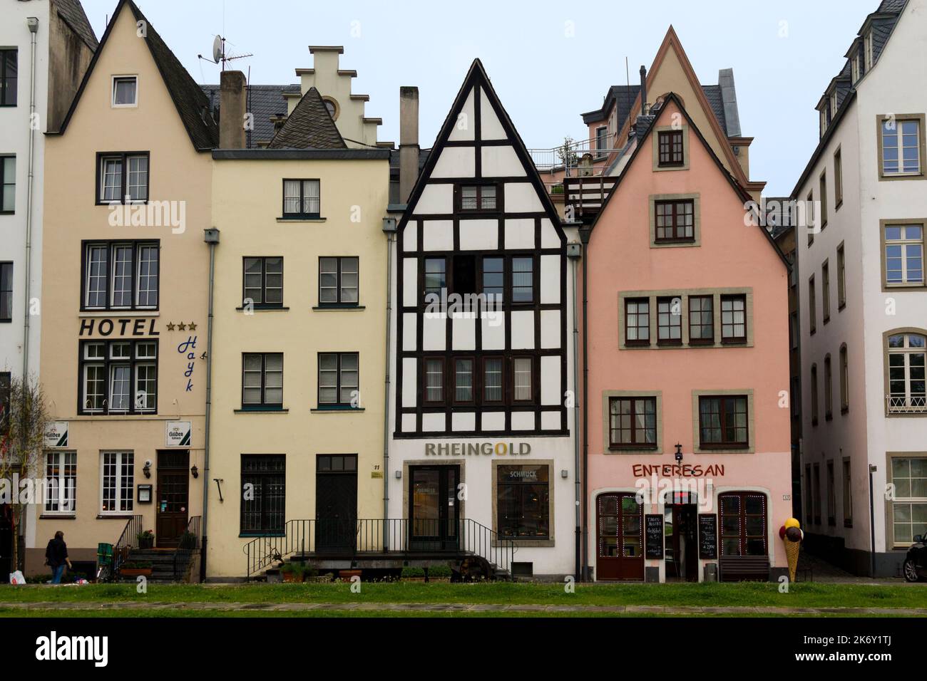 These are old German houses on the waterfront of the left bank of the ...