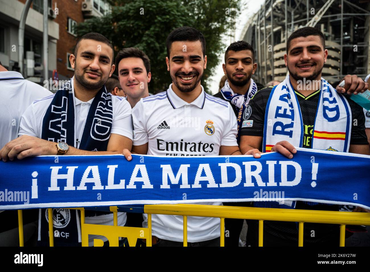 Madrid, Spain. 16th Oct, 2022. Real Madrid fans pose for a picture ...