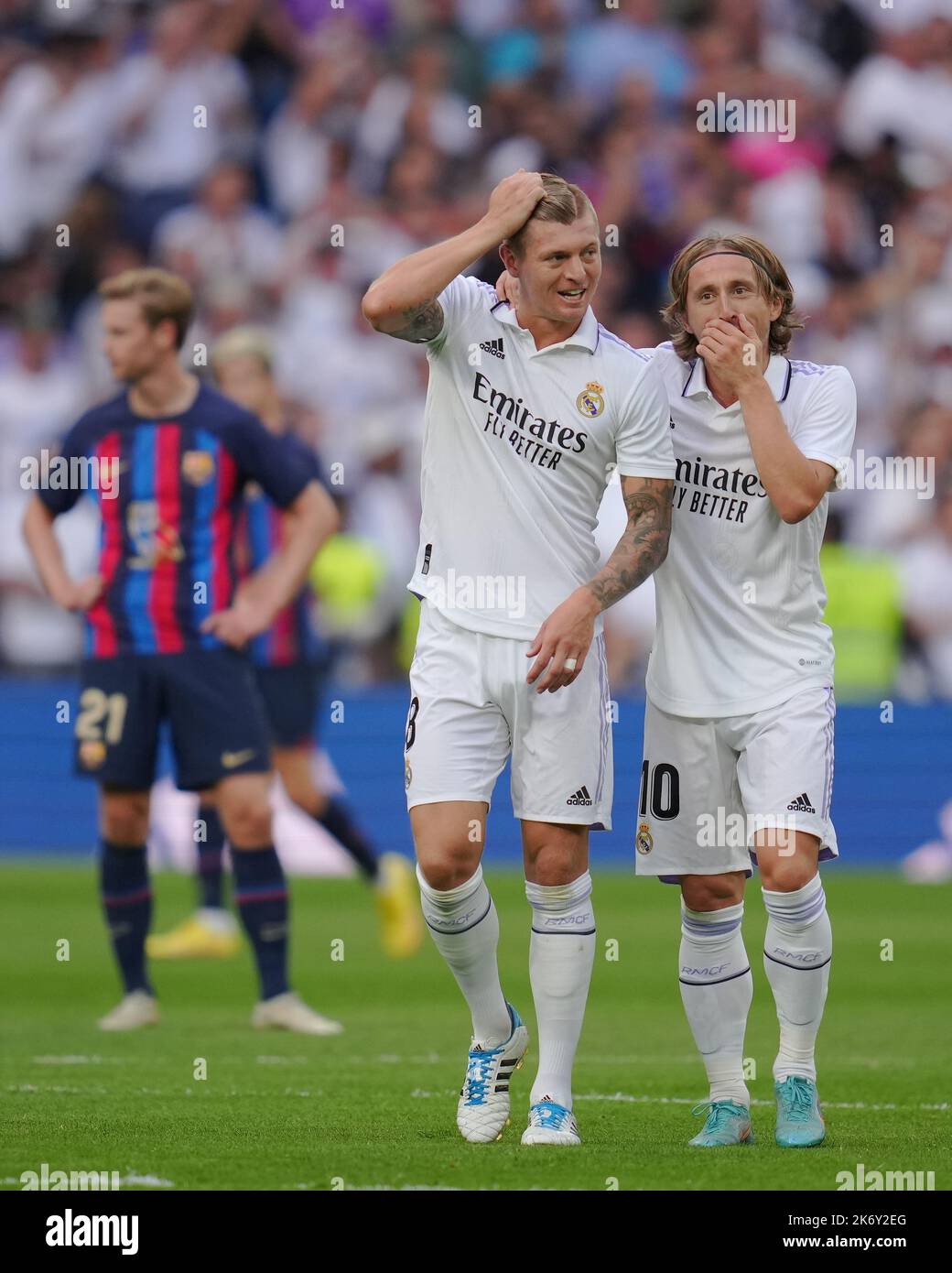 Luka Modric and Toni Kroos of Real Madrid celebrating the 1-0 during ...