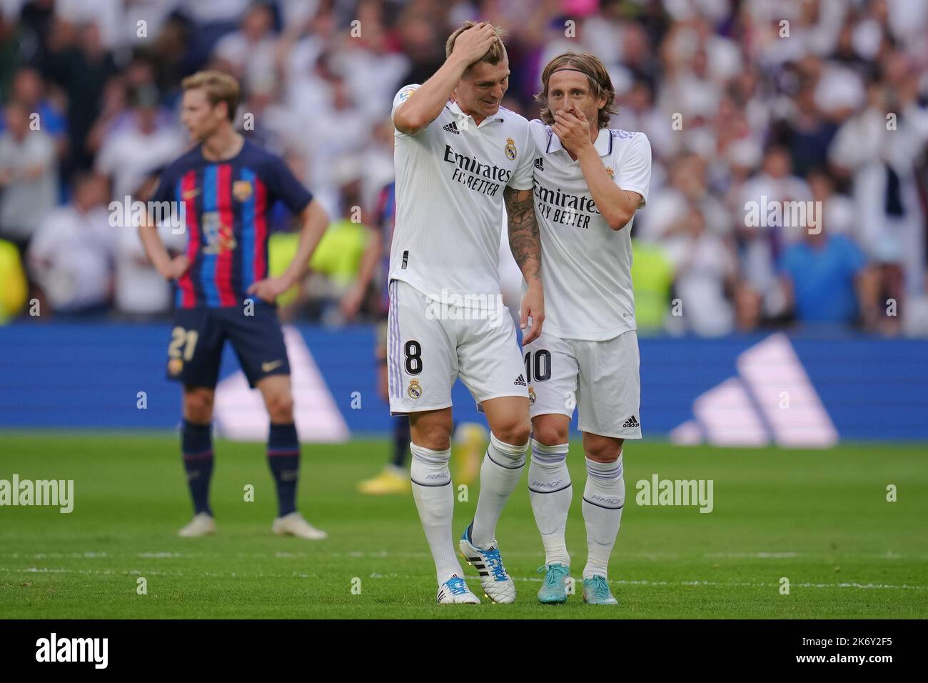 Luka Modric and Toni Kroos of Real Madrid celebrating the 1-0 during ...