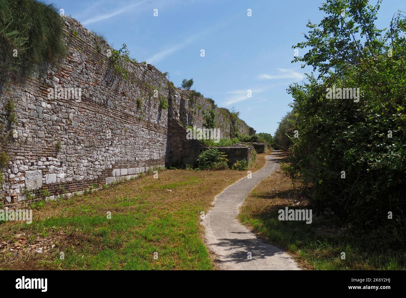ancient walls around the archaeological site of Nicopolis near Preveza ...