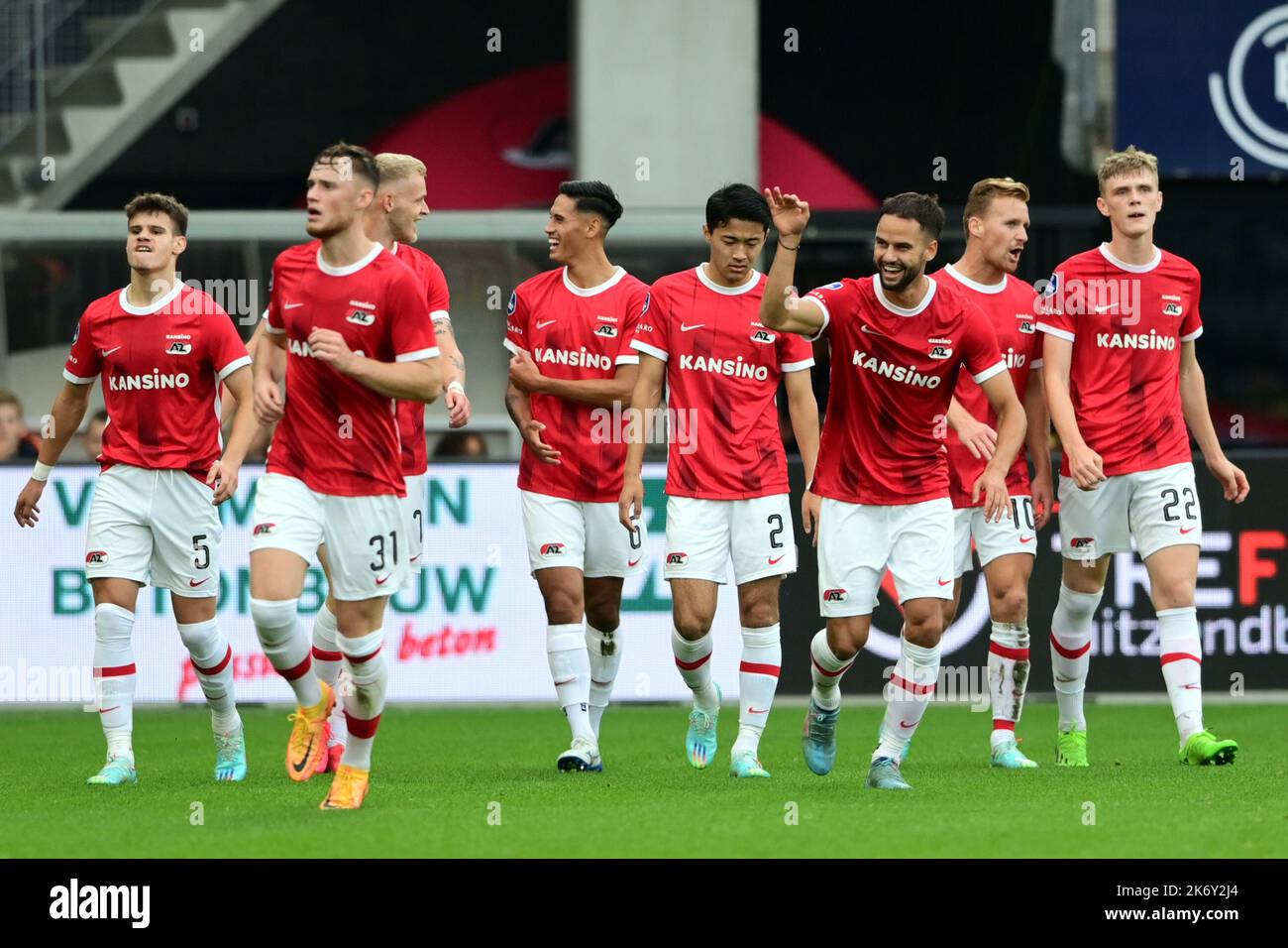 ALKMAAR - AZ celebrate the 1-0 of Jens Odgaard of AZ during the Dutch ...