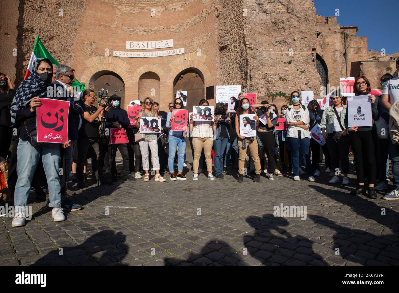 Rome, Italy. 15th Oct, 2022. Sit-in organized by Iranian students ...