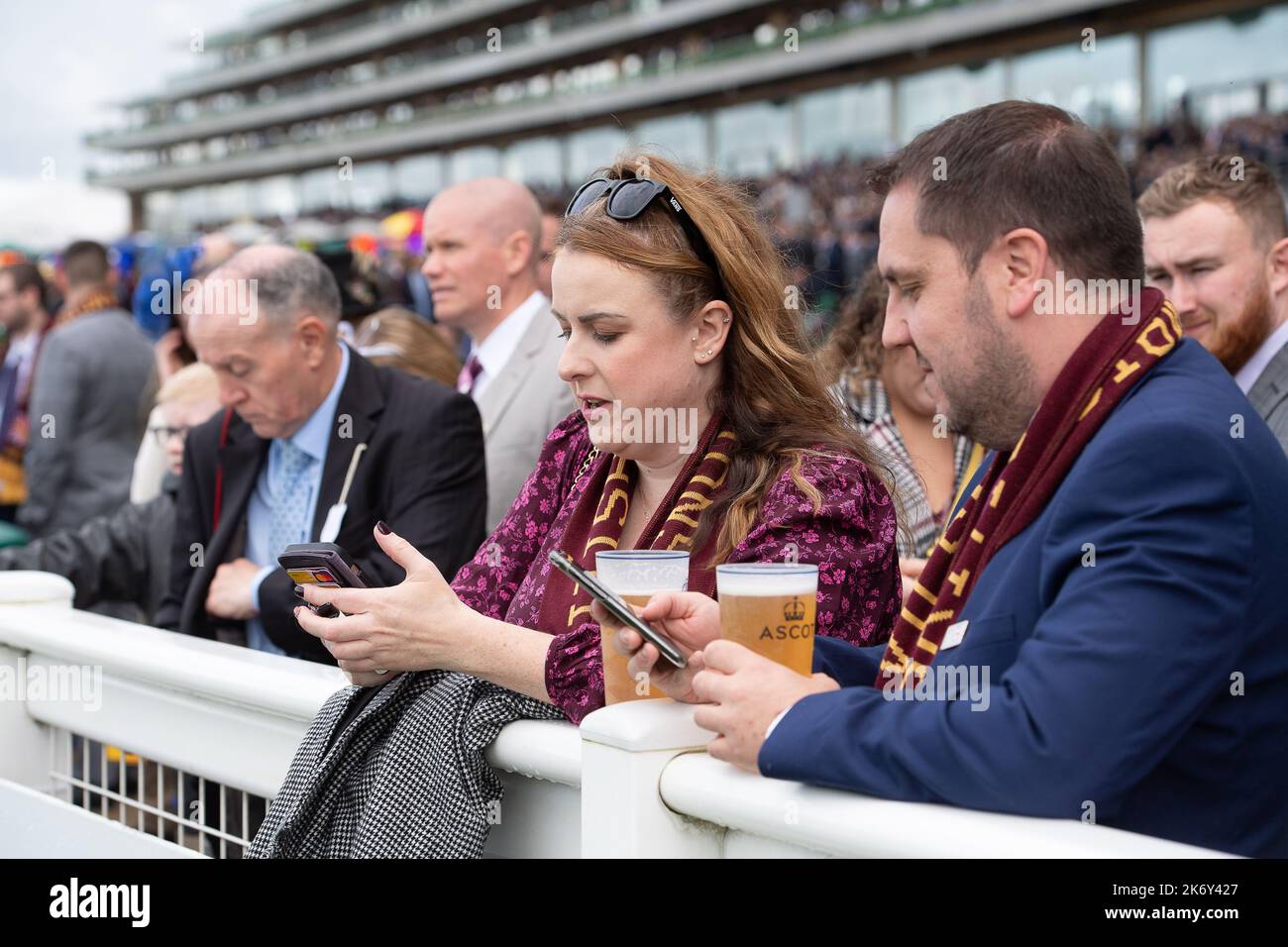 Ascot, Berkshire, UK. 15th October, 2022. Racegoers at the QIPCO ...