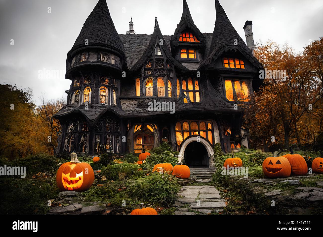 Illustration of an abandoned villa hi-res stock photography and images ...