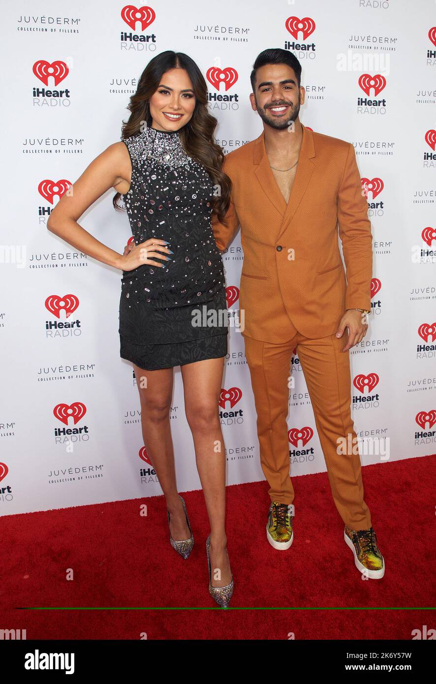 MIAMI, FLORIDA - Carlos Adyan and Andrea Mesa are seen on the red ...