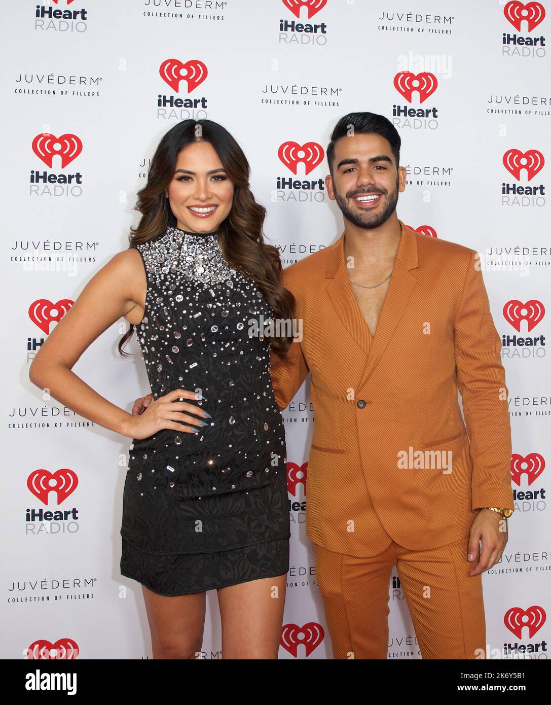 MIAMI, FLORIDA - Carlos Adyan and Andrea Mesa are seen on the red ...