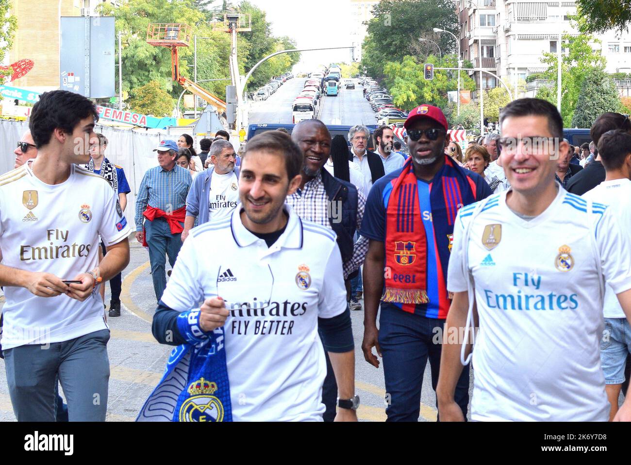 Real Madrid and Barcelona supporters gather in Santiago Bernabeu ...